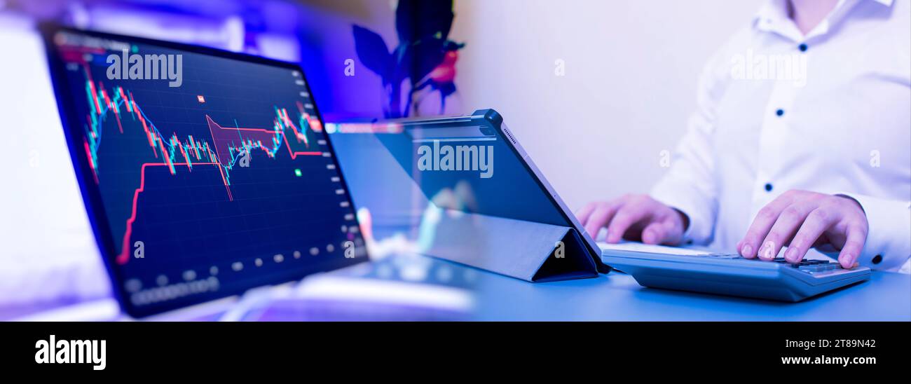 Financial chart with up trend line graph. Wealth management with risk ...