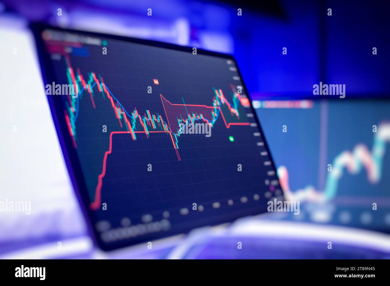 Financial chart with up trend line graph. Wealth management with risk ...