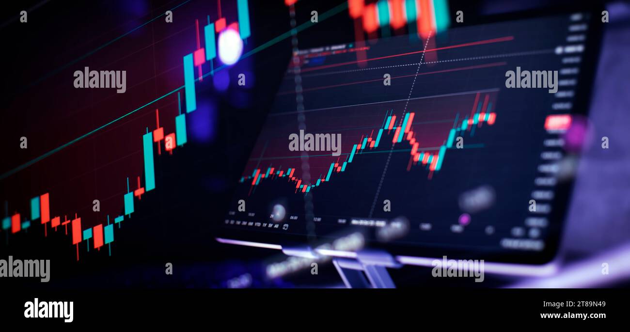 Financial chart with up trend line graph. Wealth management with risk ...