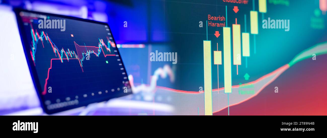 Financial chart with up trend line graph. Wealth management with risk ...