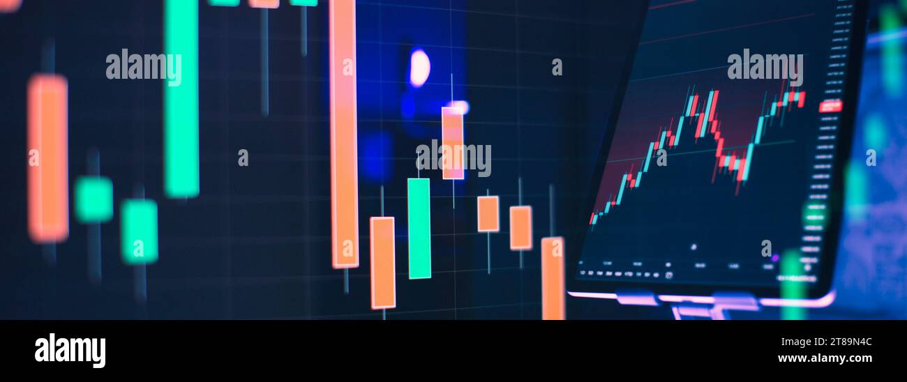 Financial chart with up trend line graph. Wealth management with risk ...