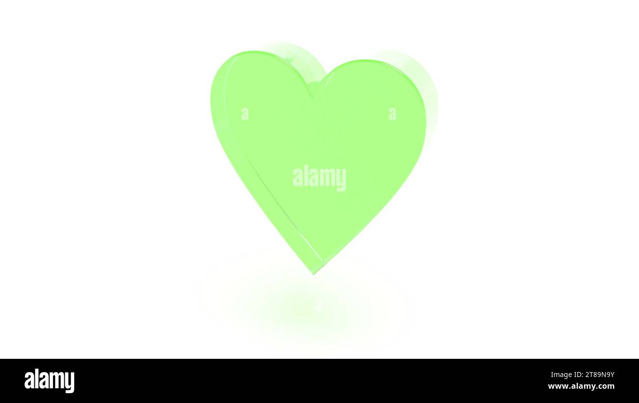 Color glass heart rotate intro 3d render Stock Photo - Alamy