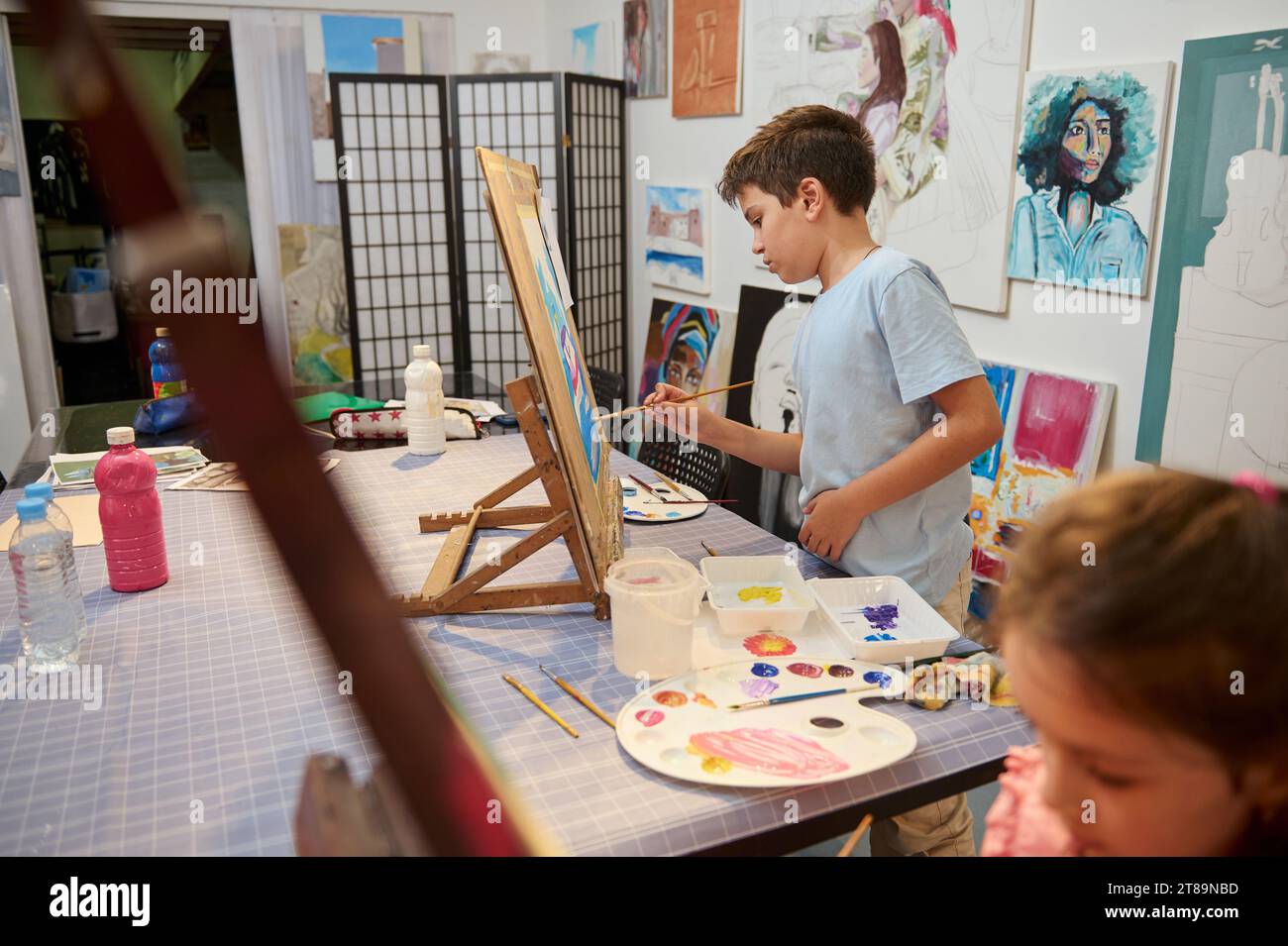 Talented elementary age kids, confident focused teen boy and girl ...