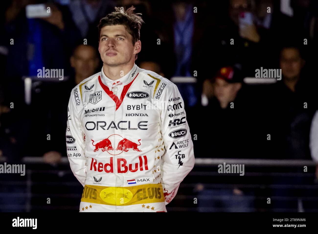 LAS VEGAS - Max Verstappen (Red Bull Racing) cheers after winning the ...