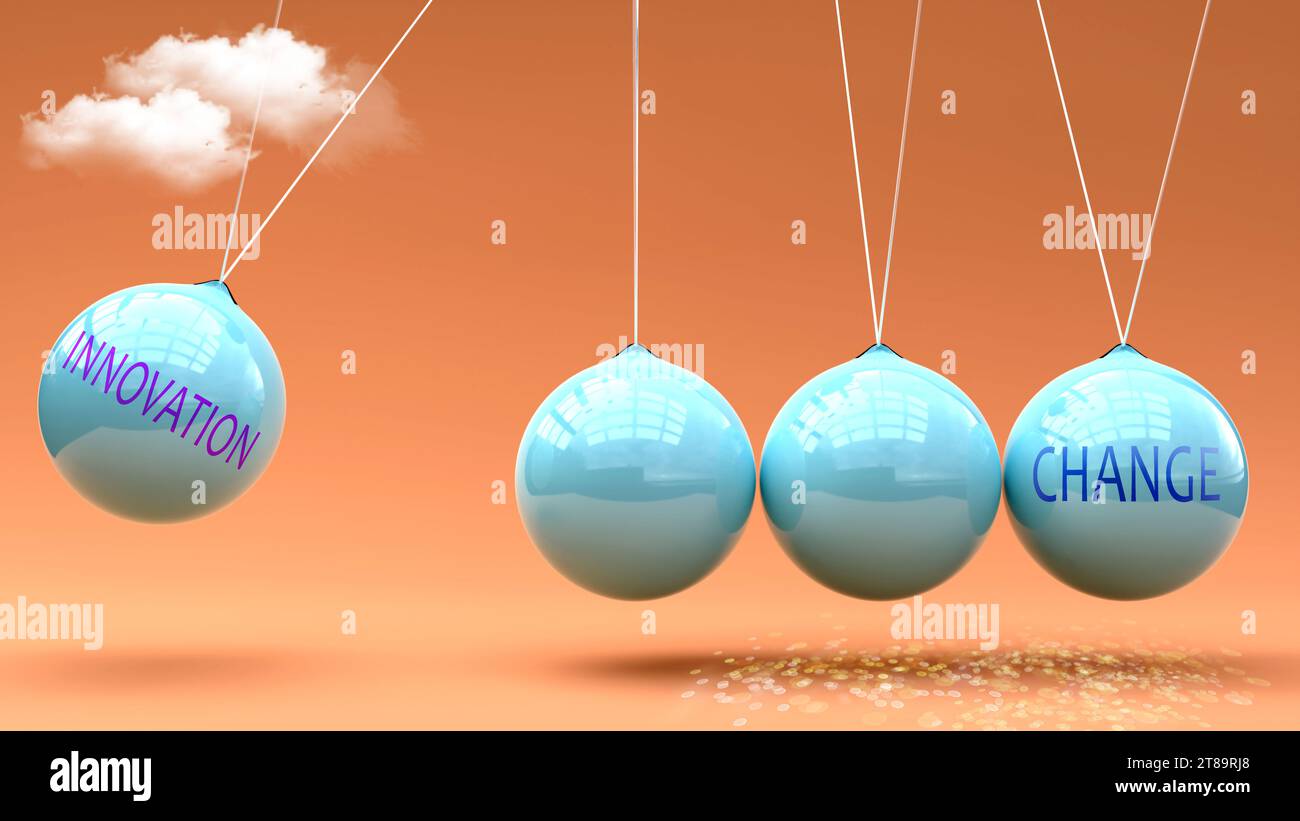 Innovation leads to Change. Cause and effect relation between them.,3d ...