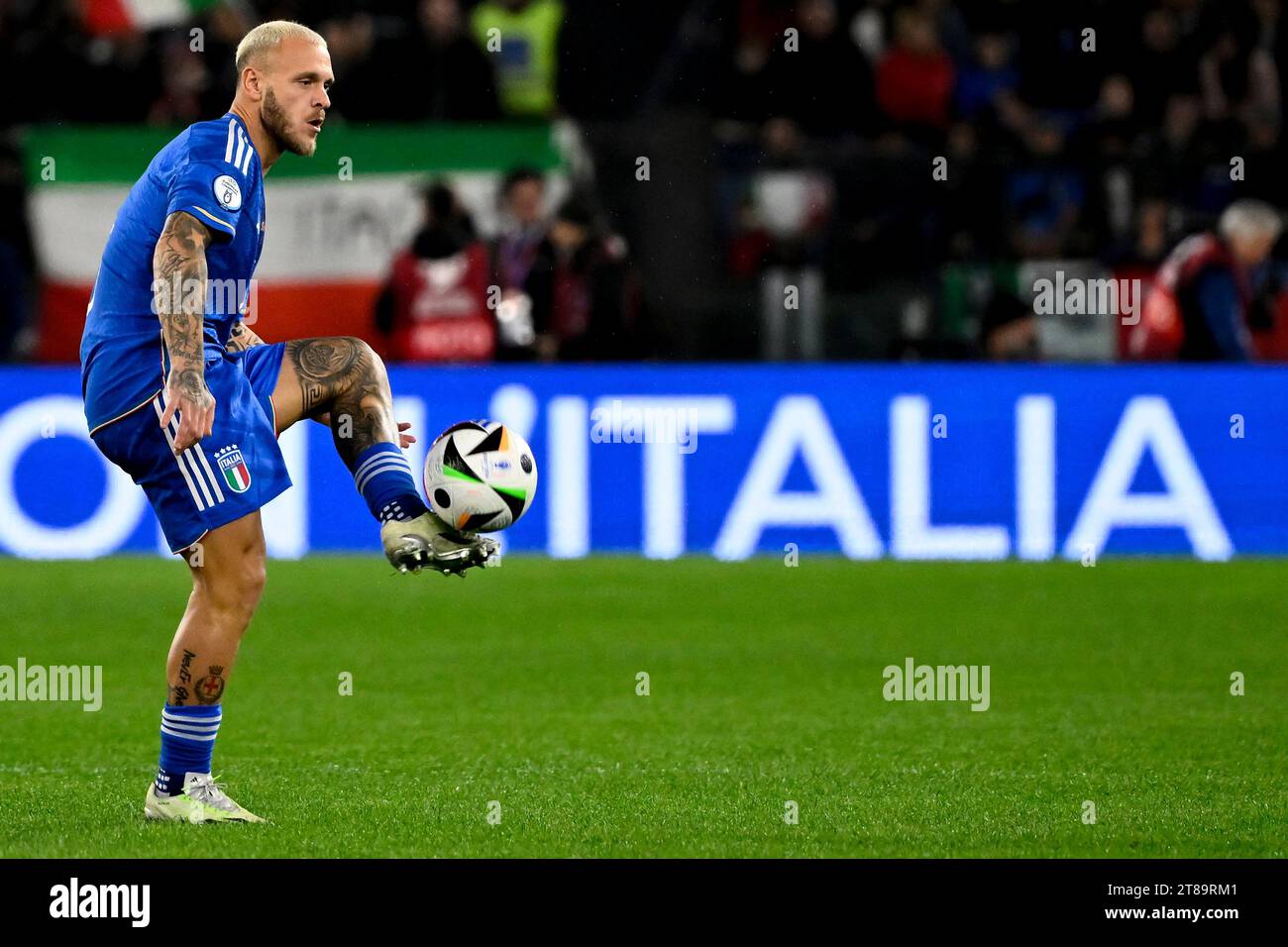 Federico Dimarco of Italy of Italy in action during the Euro 2024 ...