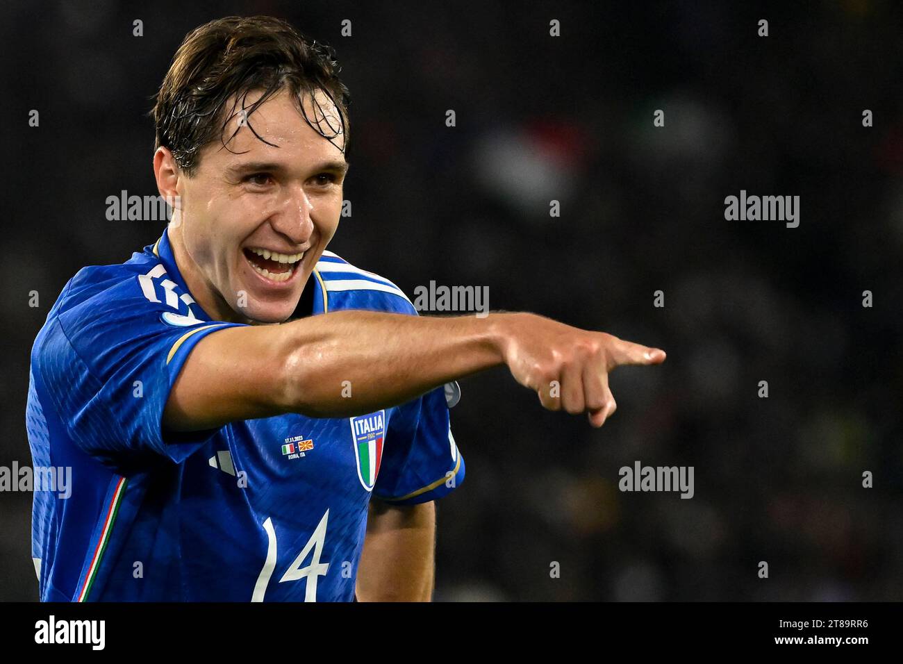 Federico Chiesa of Italy celebrates after scoring the goal of 2-0 ...