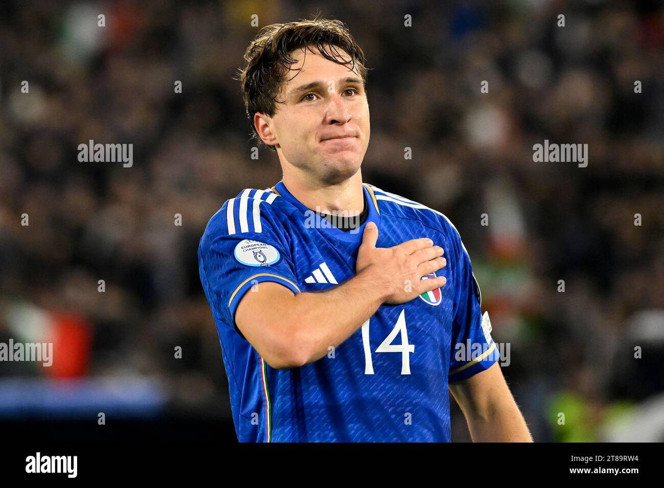 Federico Chiesa of Italy celebrates after scoring the goal of 2-0 ...