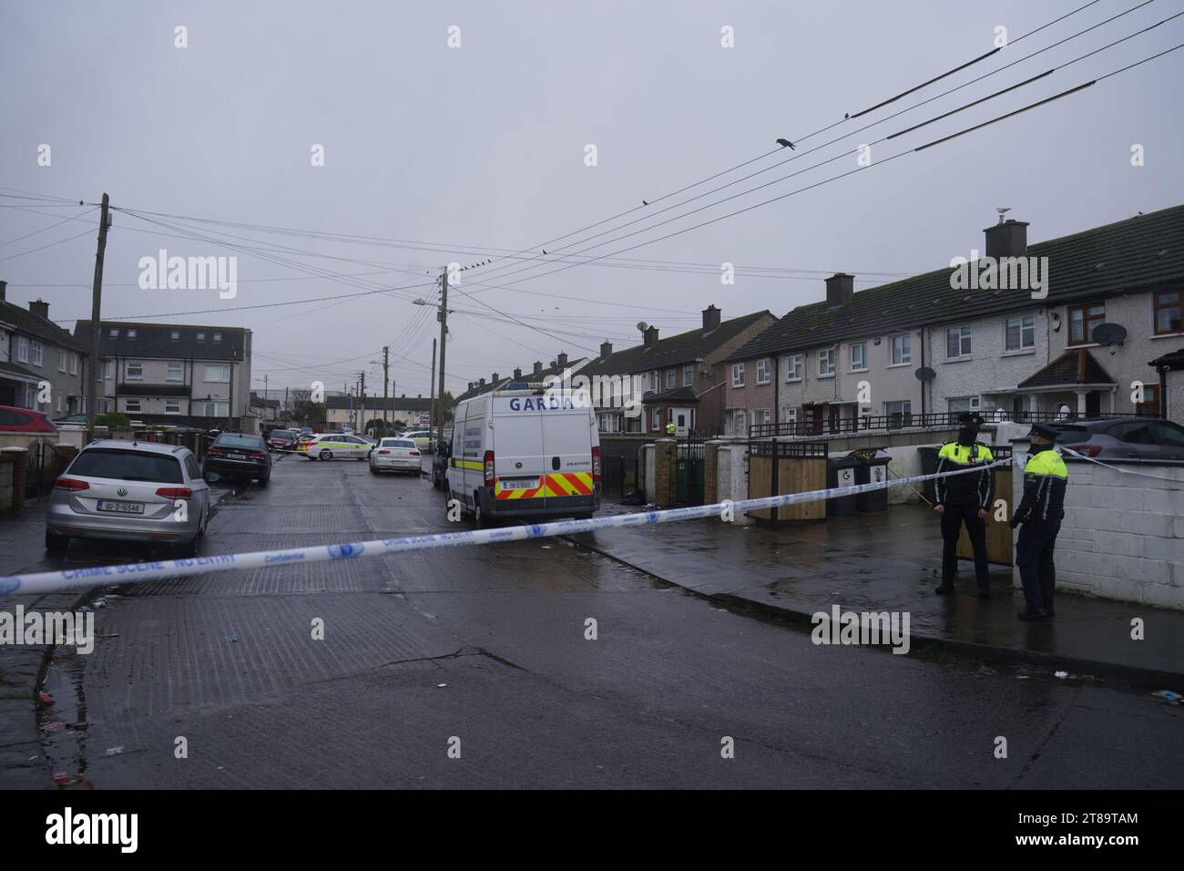 The scene in Finglas, north Dublin, after a male was shot and injured ...