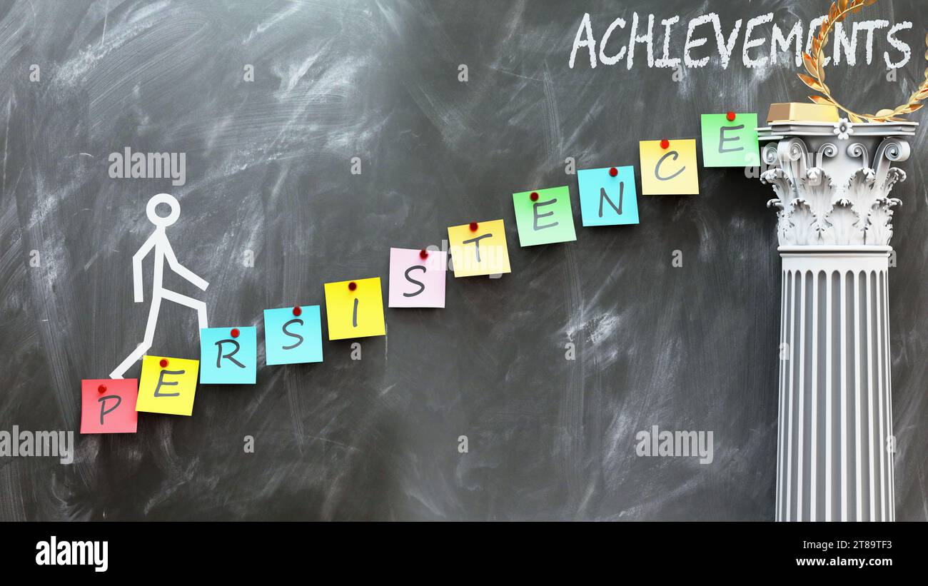 Persistence leads to Achievements - a metaphor showing how persistence ...