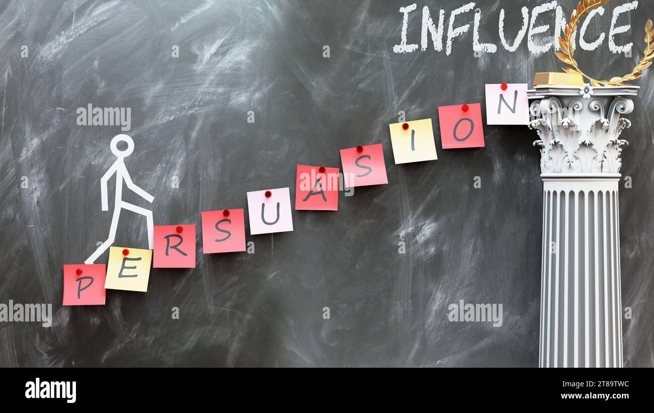 Persuasion leads to Influence - a metaphor showing how persuasion makes ...