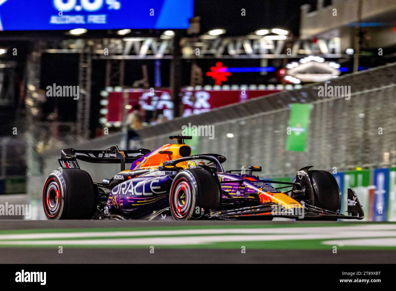 Las Vegas, Nevada - November 18th, 2023: Max Verstappen, driver of the #1 Oracle Red Bull Racing ...