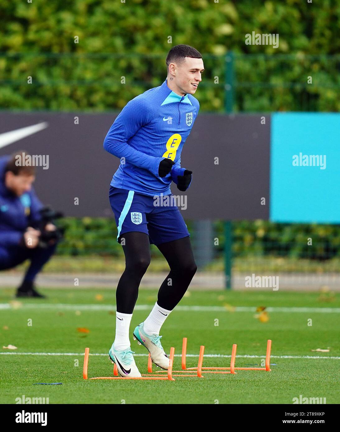 England's Phil Foden during a training session at the Tottenham Hotspur ...
