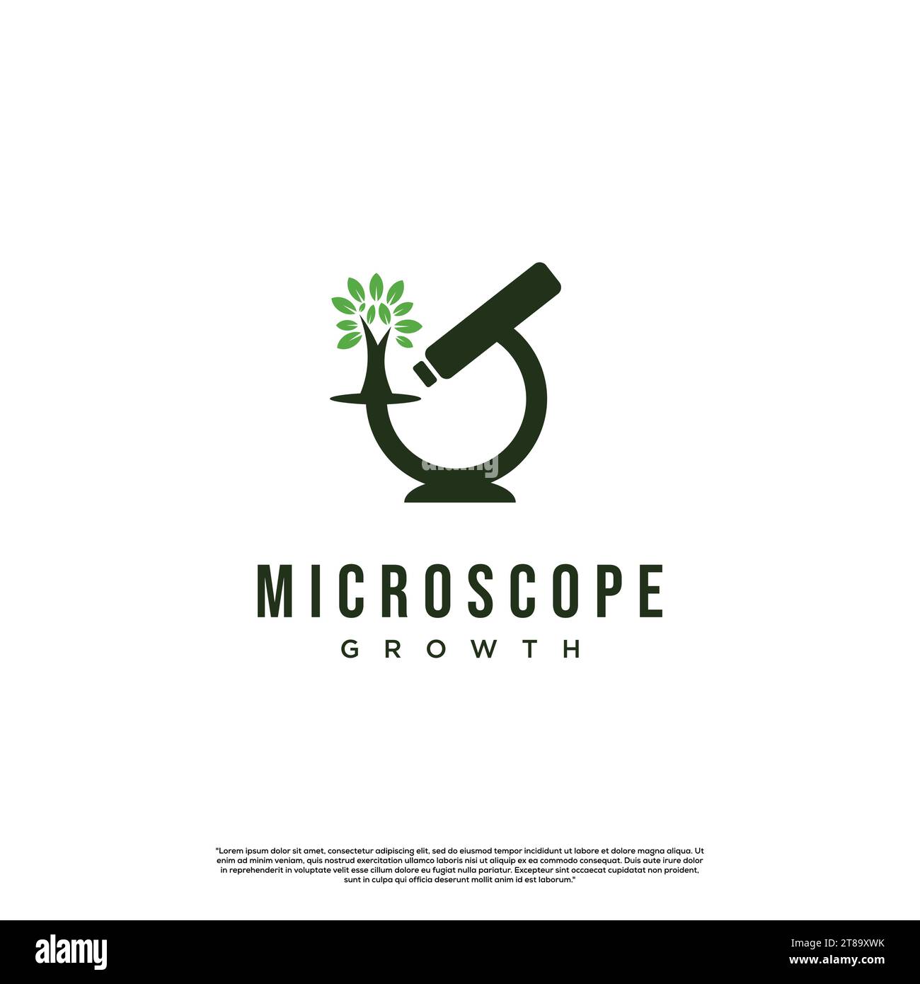 nature microscope logo, microscope with growth tree logo design modern ...