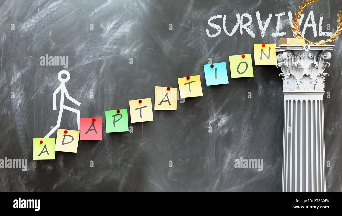 Adaptation leads to Survival - a metaphor showing how adaptation makes ...