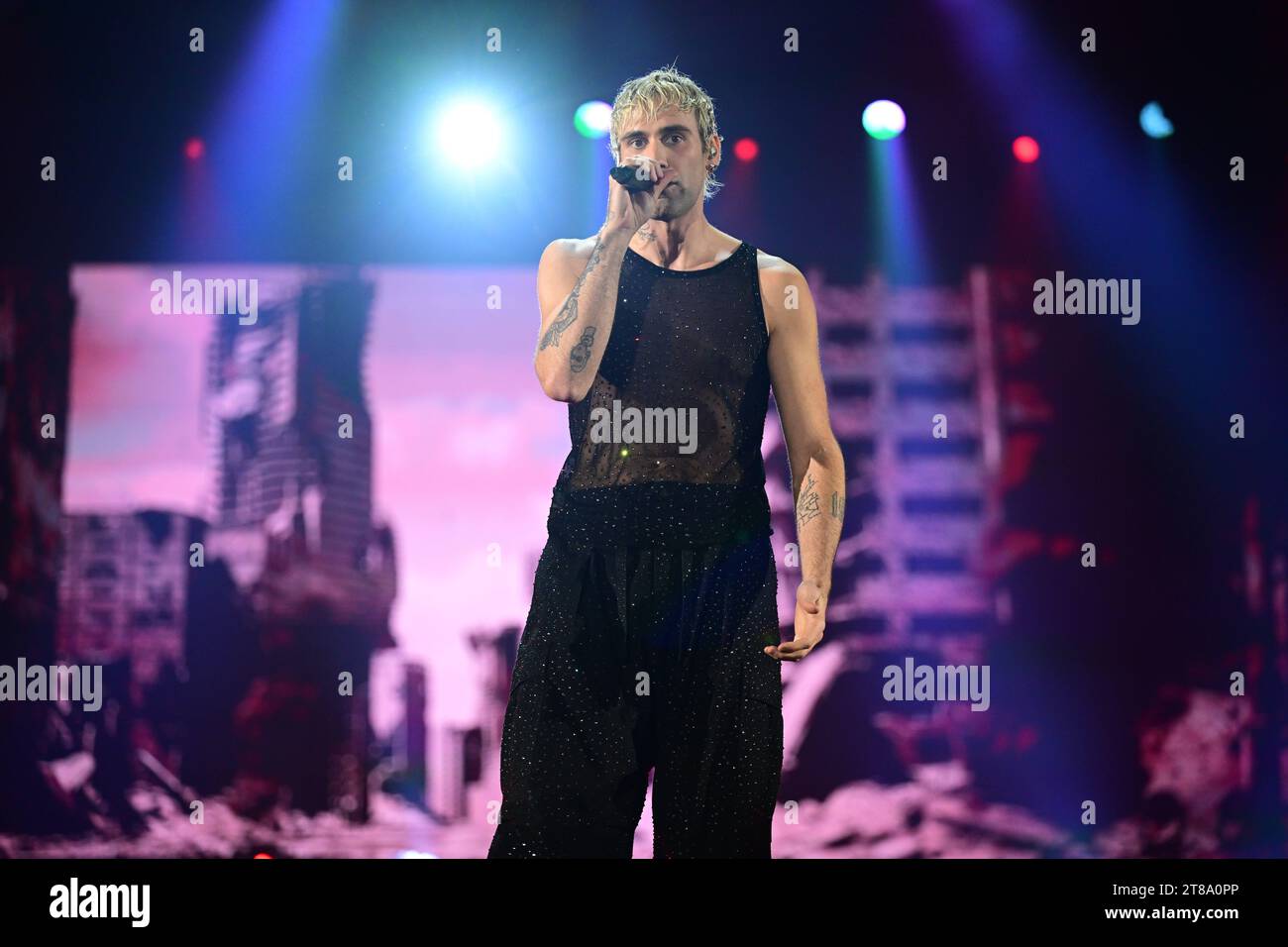 Milan, Italy. 18th Nov, 2023. Italian singer Mr. Rain perform during ...