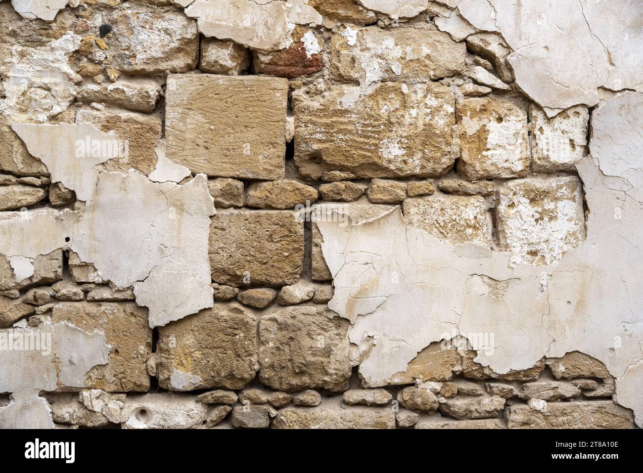 Antique stone wall with traces of stucco. Nicosia. Cyprus Stock Photo ...