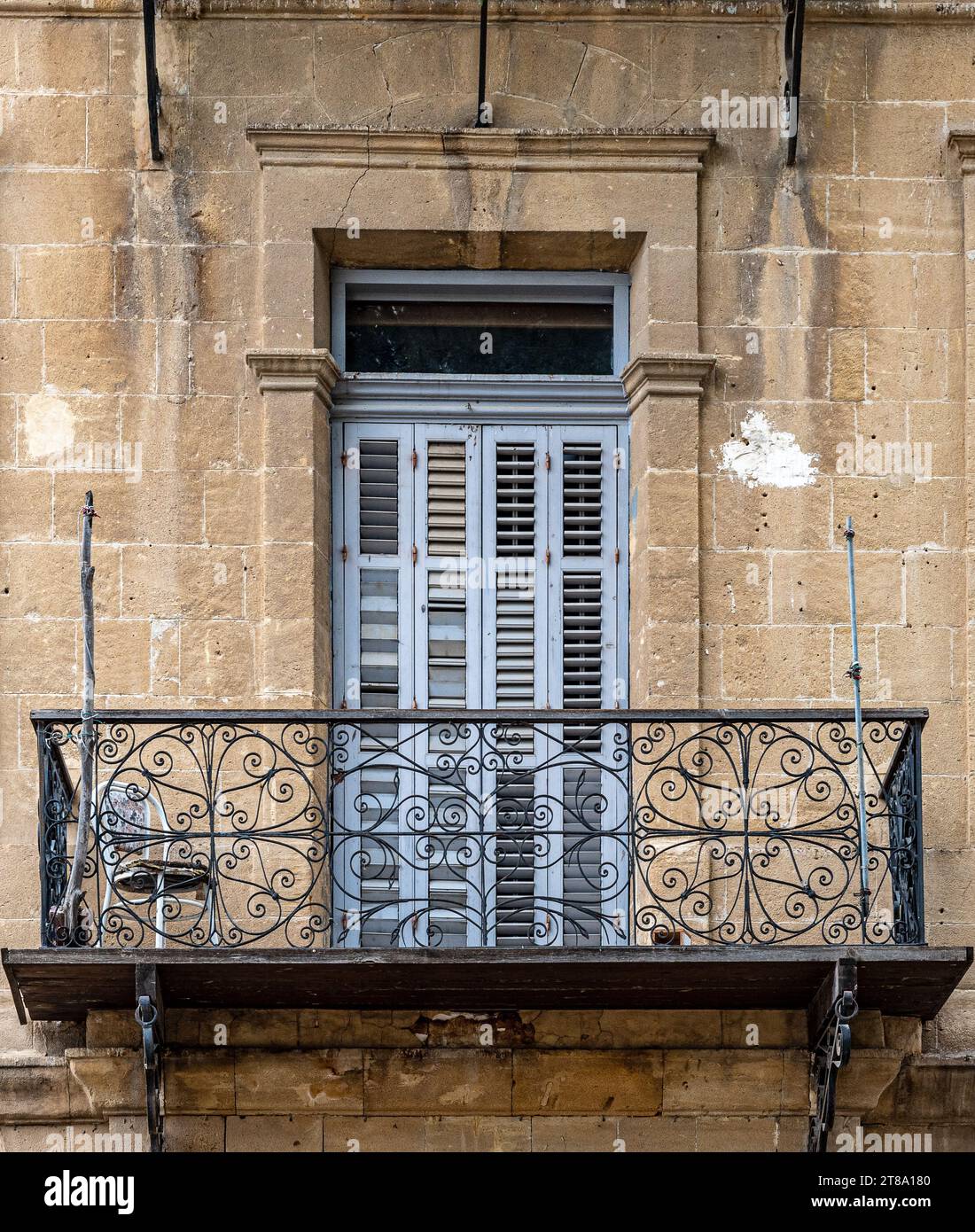 Antique balcony in the old town of Nicosia. Cyprus Stock Photo - Alamy