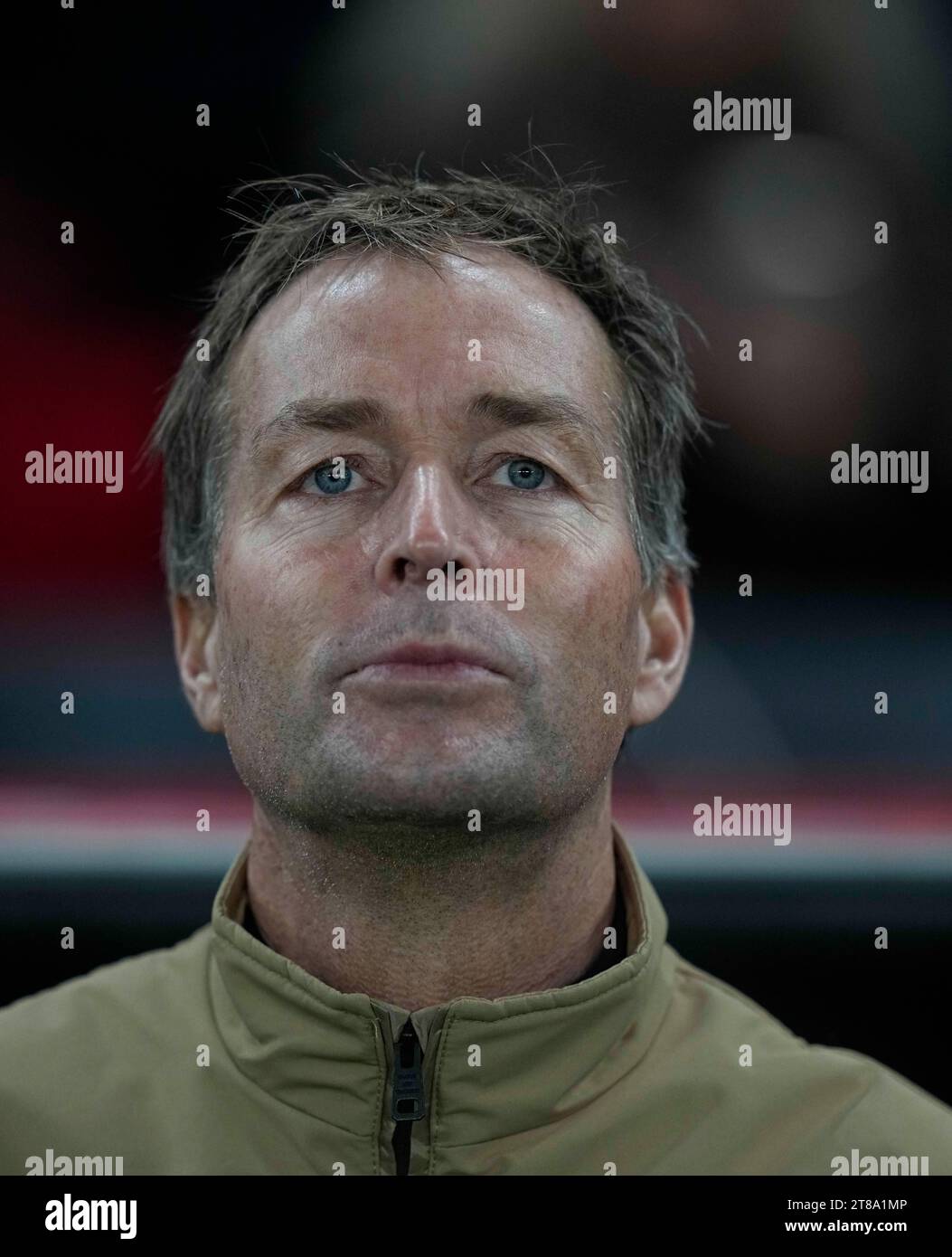 November 17 2023: Kasper Hjulmand (Denmark) looks on during a Group H ...