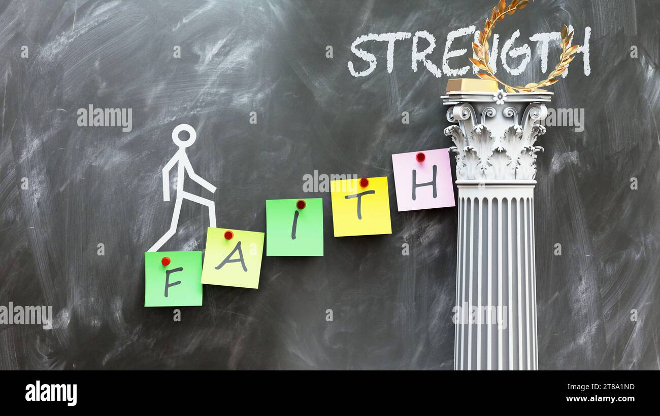 Faith leads to Strength - a metaphor showing how faith makes the way to ...