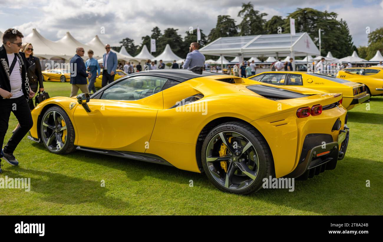 2021 Ferrari SF90 Stradale, on display at the Salon Privé Concours d ...
