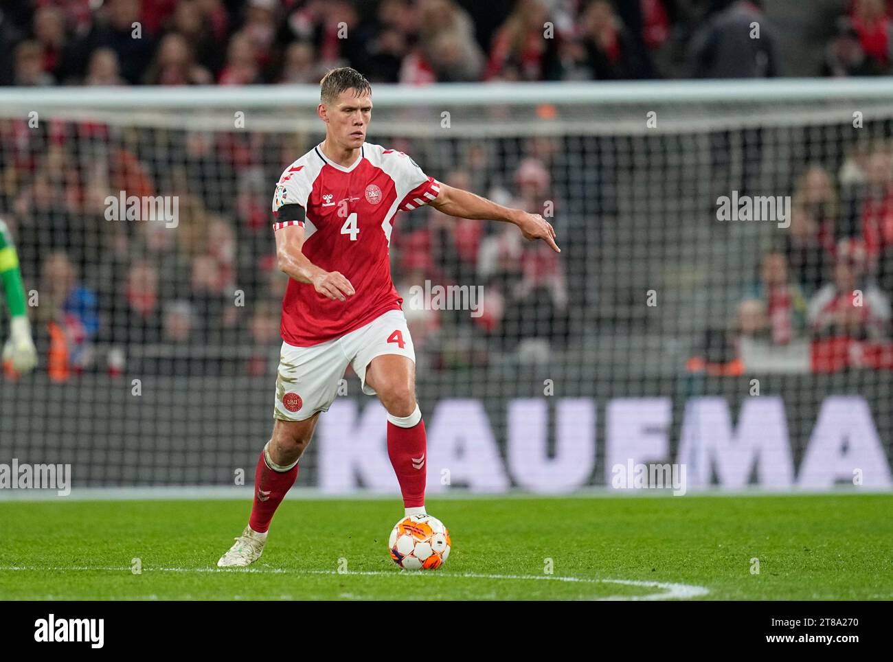 November 17 2023: Jannik Vestergaard (Denmark) controls the ball during ...