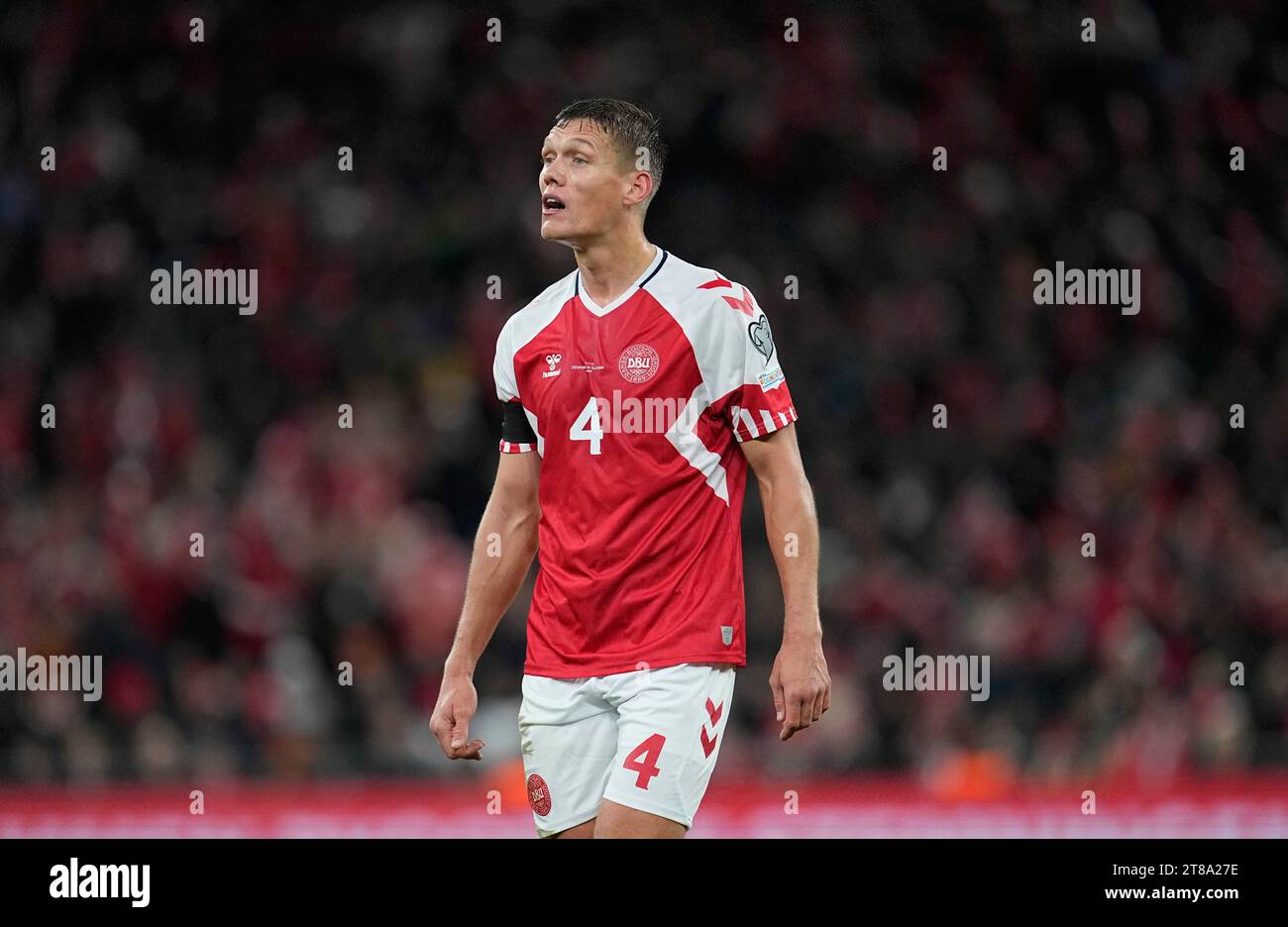 November 17 2023: Jannik Vestergaard (Denmark) looks on during a Group ...