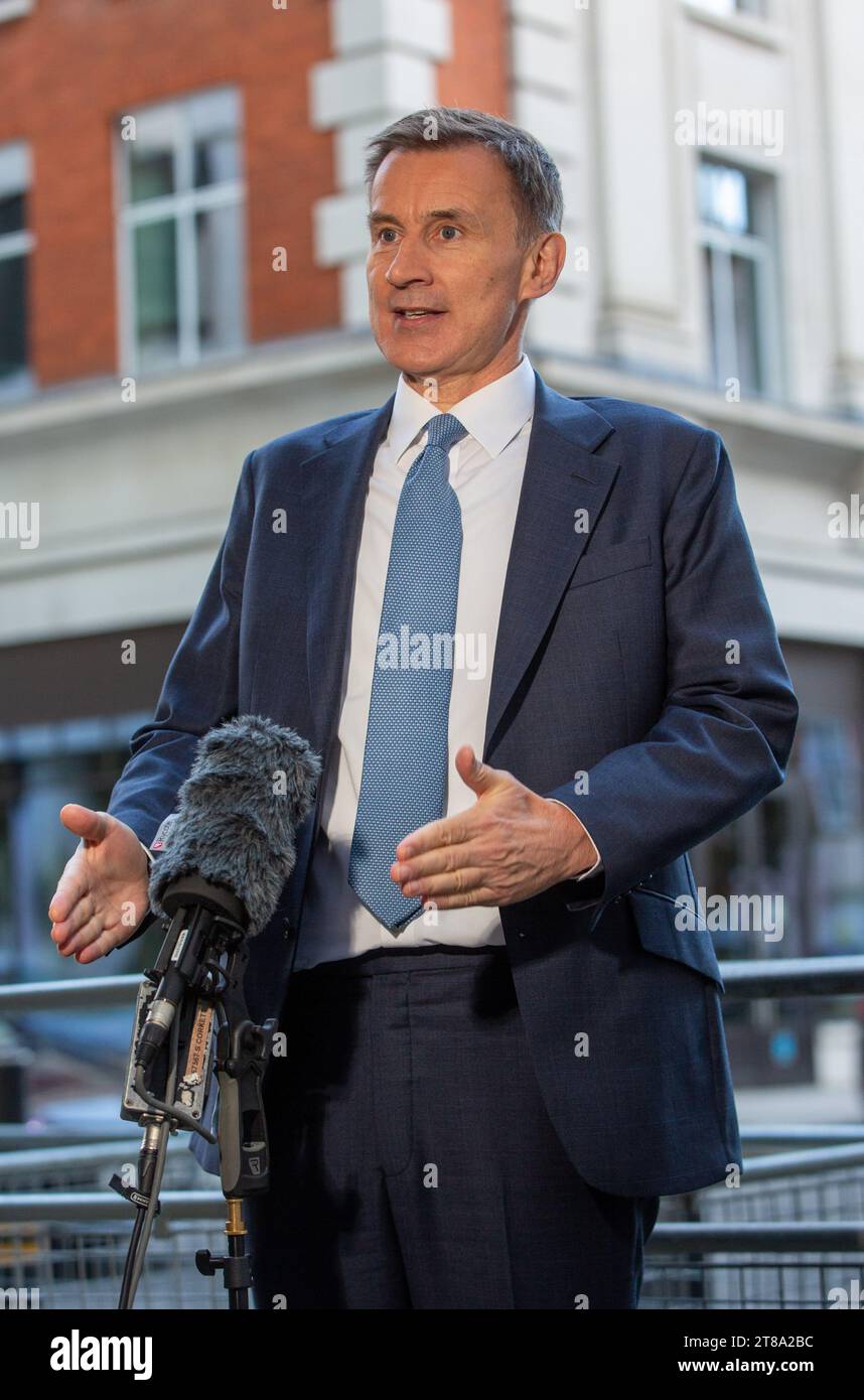 London, England, UK. 19th Nov, 2023. Chancellor of the Exchequer JEREMY ...