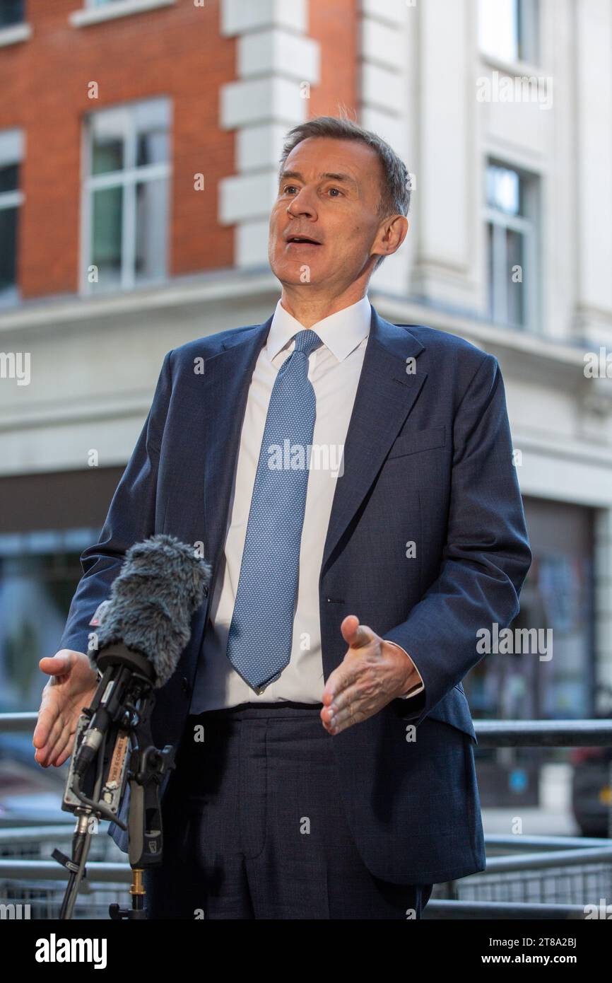 London, England, UK. 19th Nov, 2023. Chancellor of the Exchequer JEREMY ...