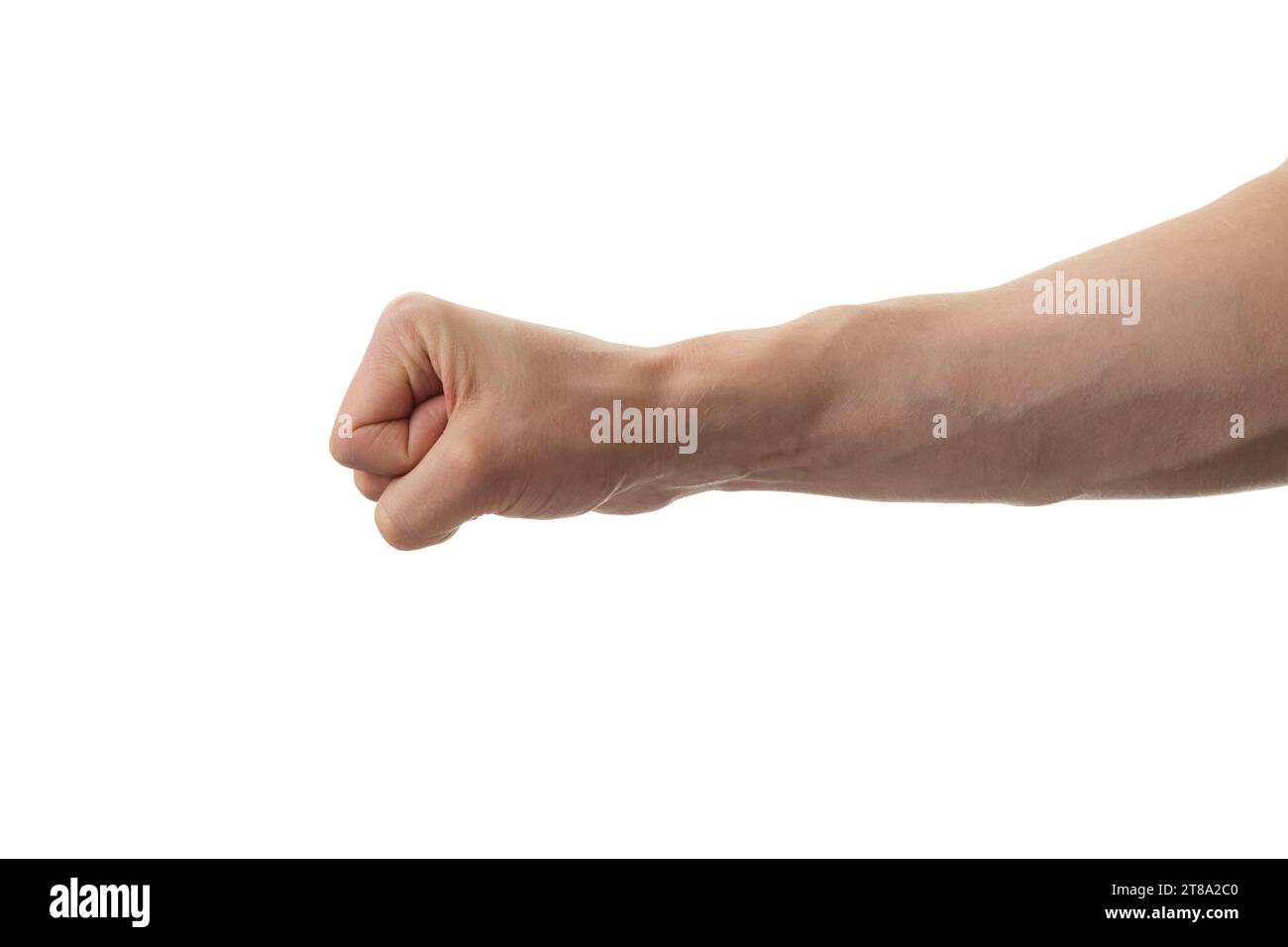 Man hand fist gesture isolated on white background Stock Photo - Alamy