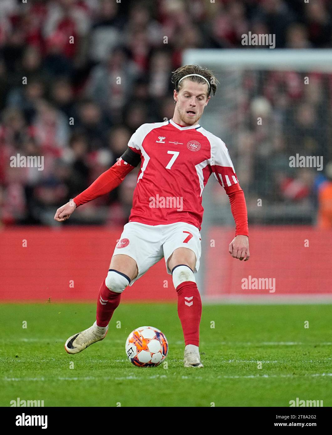 Parken, Copenhagen, Denmark. 17th Nov, 2023. Mathias Jensen (Denmark ...