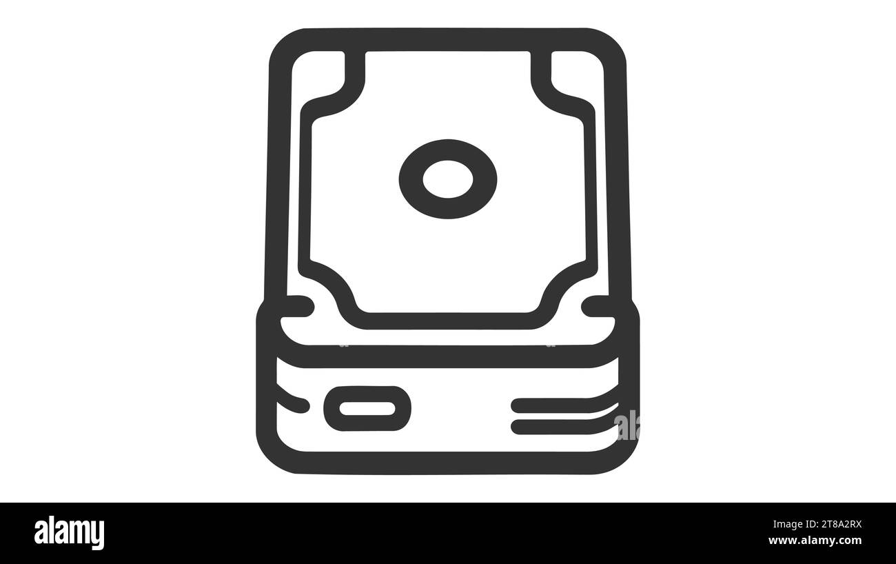 HDD line icon, outline vector sign, linear style pictogram isolated on ...
