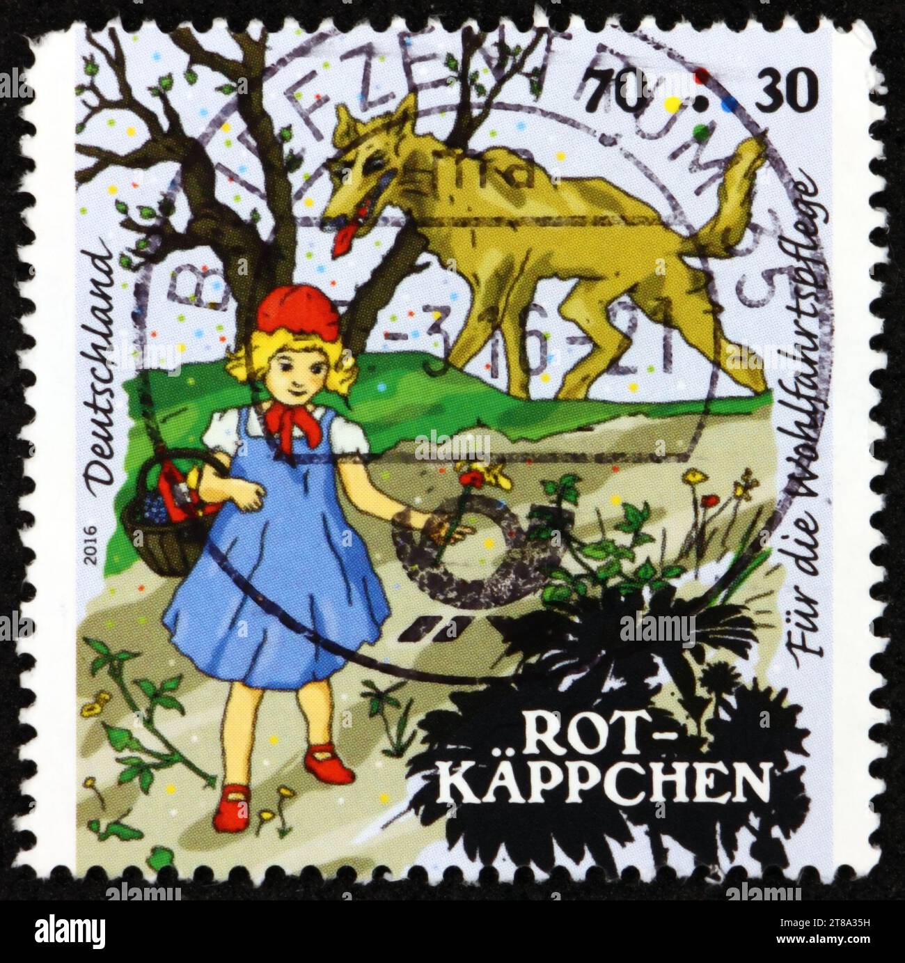 GERMANY - CIRCA 2016: a stamp printed in Germany shows Little Red ...
