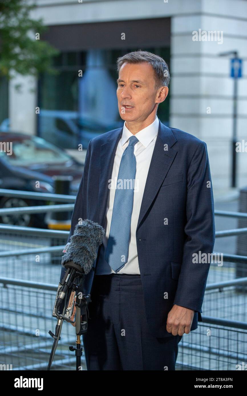 London, England, UK. 19th Nov, 2023. Chancellor of the Exchequer JEREMY ...