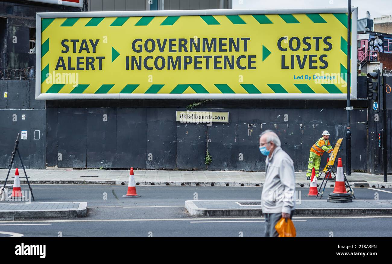 A lone pedestrian, and worker in a deserted London during the Lockdown ...