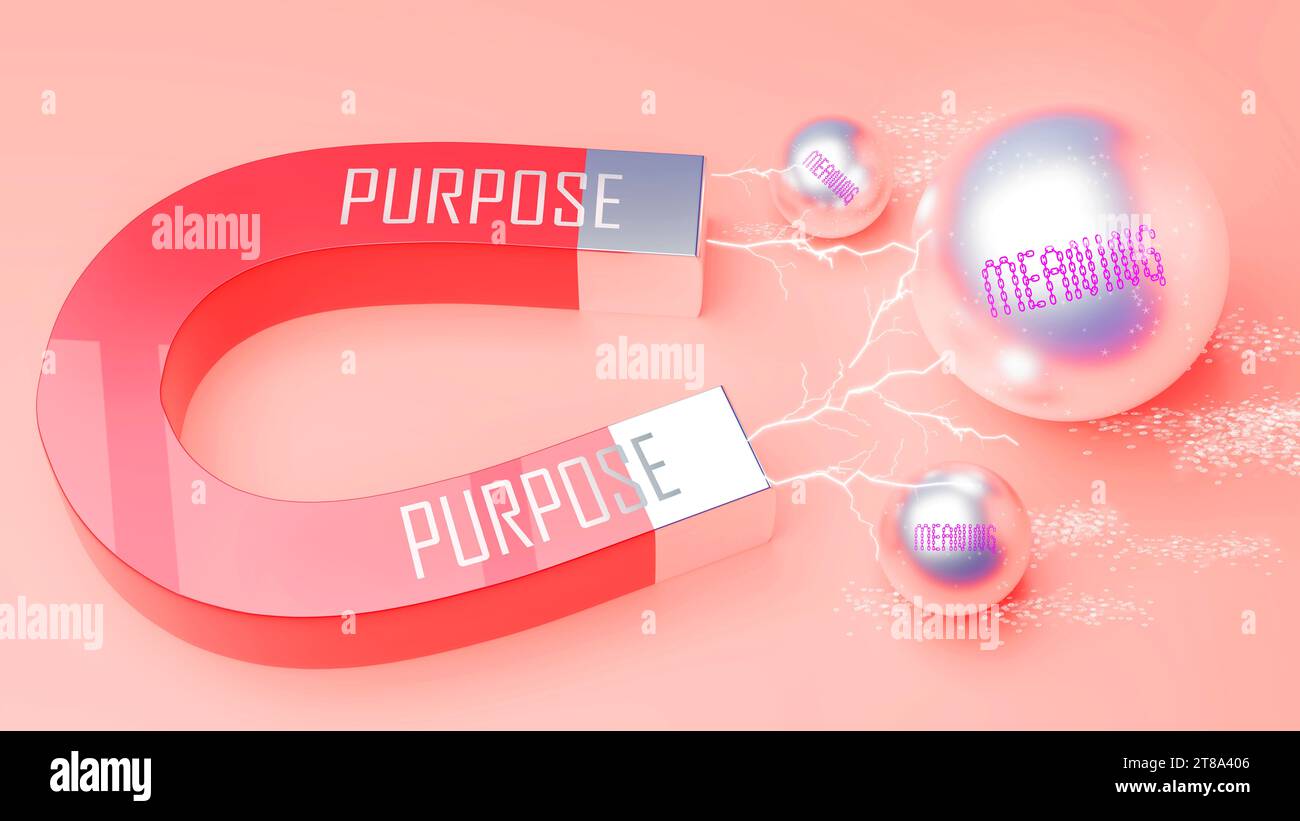 Purpose attracts Meaning. A magnet metaphor in which power of purpose ...