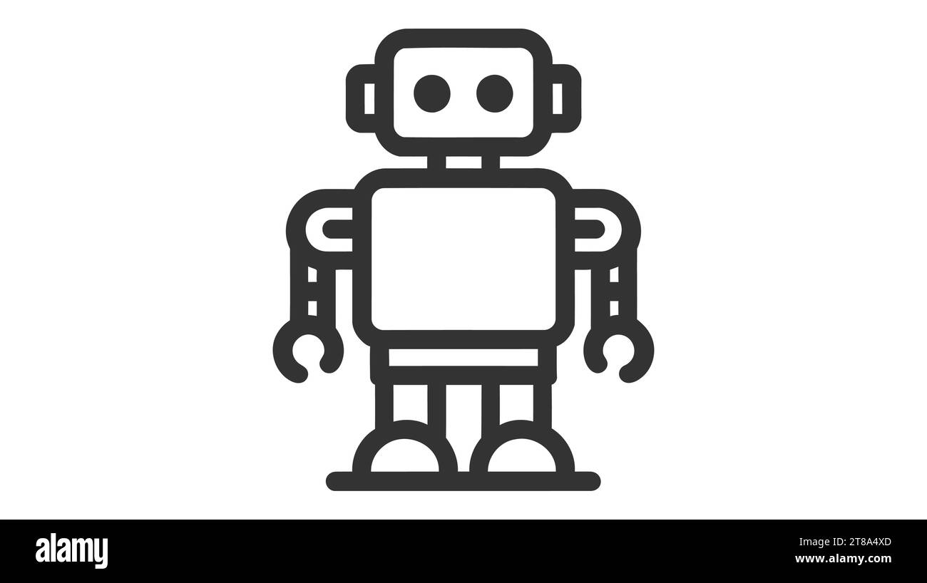 Bot line icon. Vector symbol in trendy flat style on white background ...