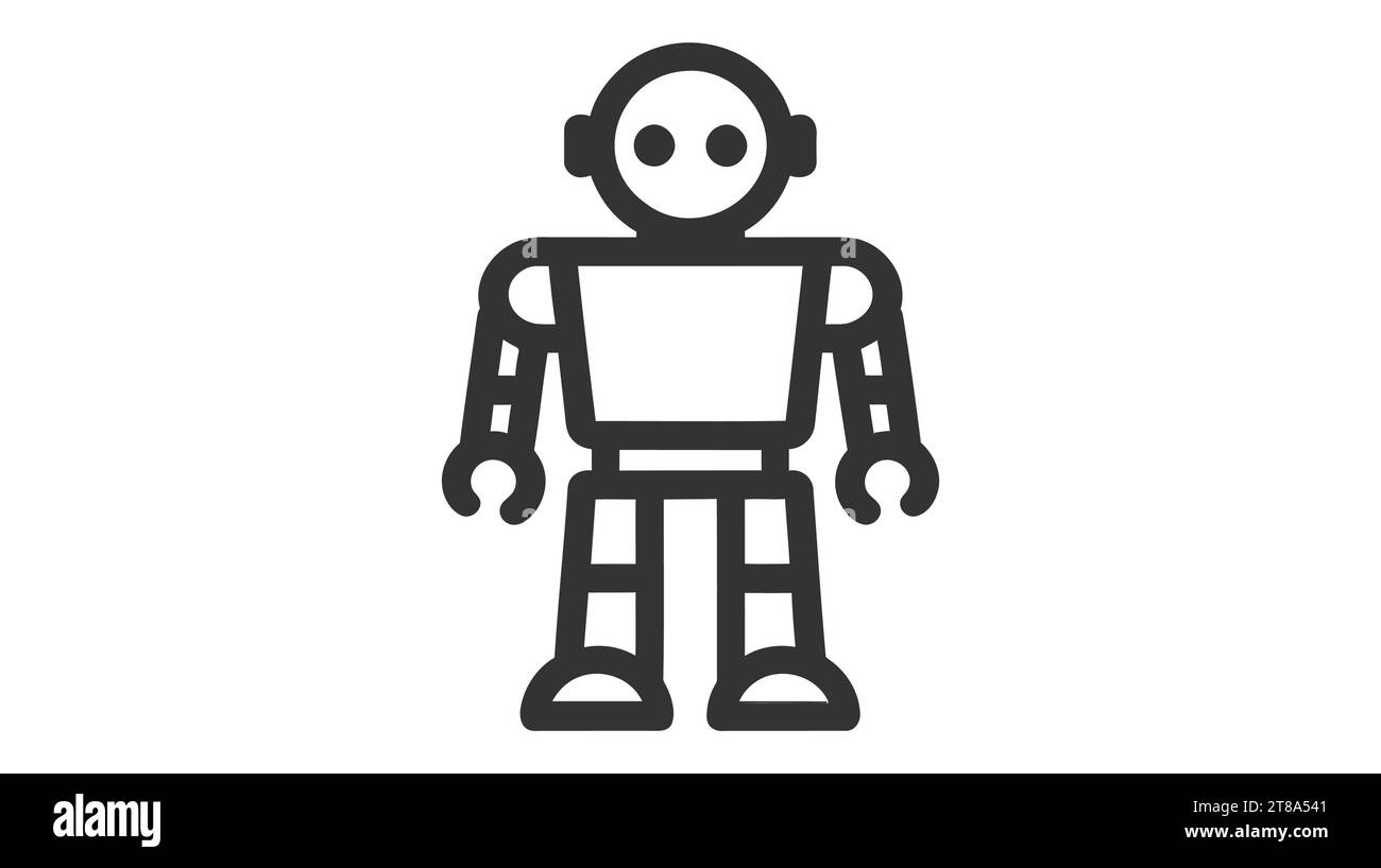 Bot line icon. Vector symbol in trendy flat style on white background ...