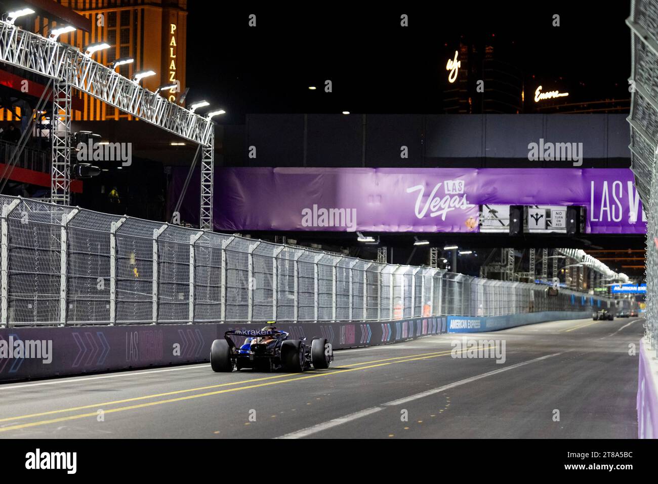 LAS VEGAS, NV - NOVEMBER 18: A car navigates the straightaway during ...