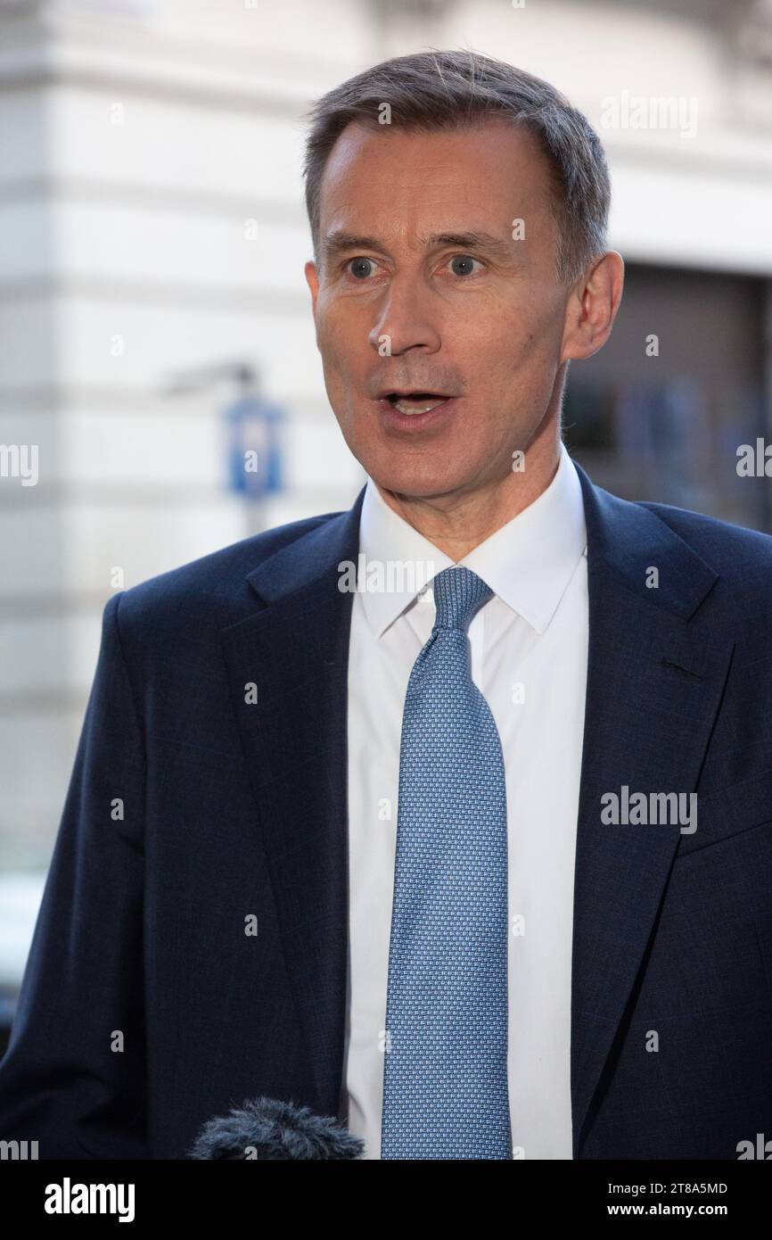 London, England, UK. 19th Nov, 2023. Chancellor of the Exchequer JEREMY ...