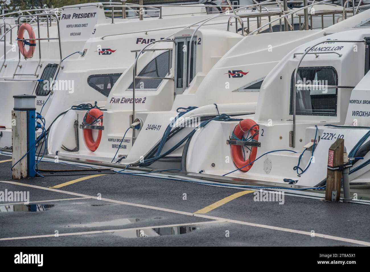 The image is of pleasure boat cruiser boats for hire at the Wroxham ...
