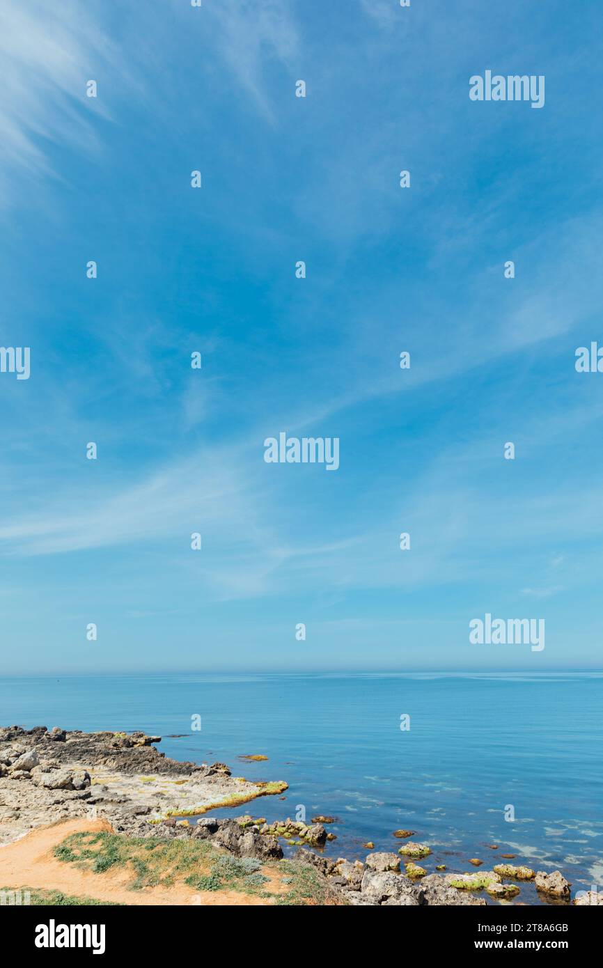 deep sea nature blue sky boat trip shore Stock Photo - Alamy