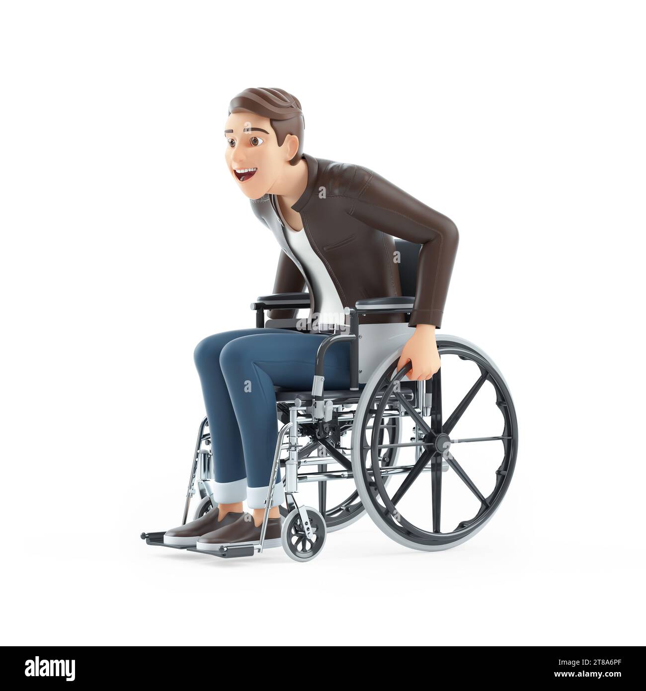 3d man on wheel chair hi-res stock photography and images - Alamy