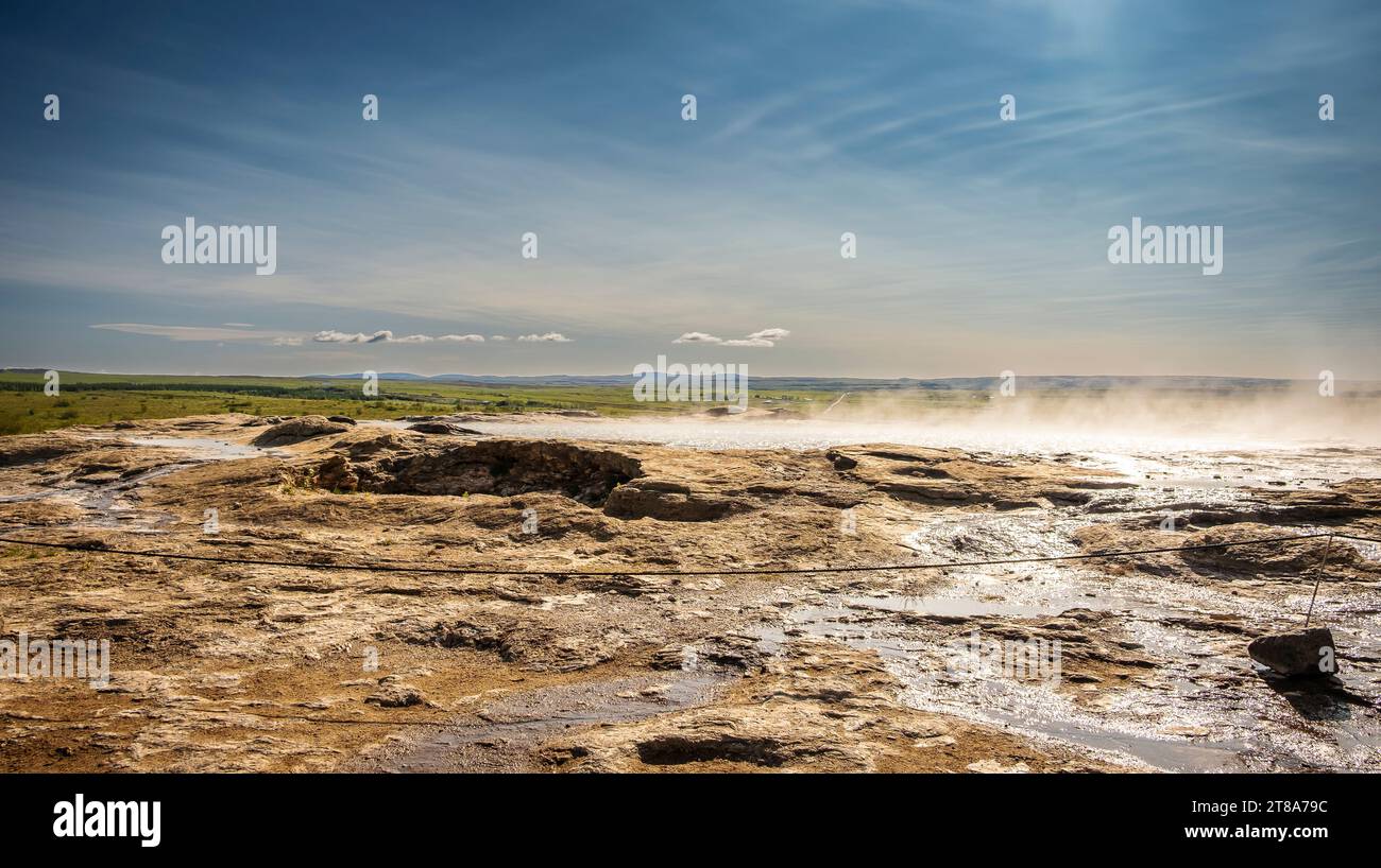 Strokkur is Iceland’s most visited active geyser. One of the three ...