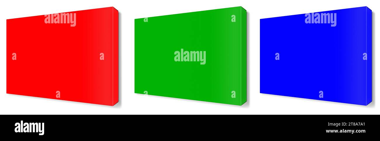 Red, green and blue (RGB) Canvas Wraps template for presentation ...