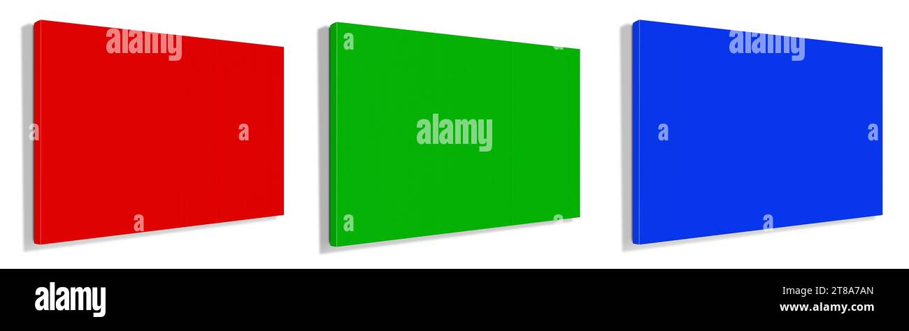 Red, green and blue (RGB) Canvas Wraps template for presentation ...