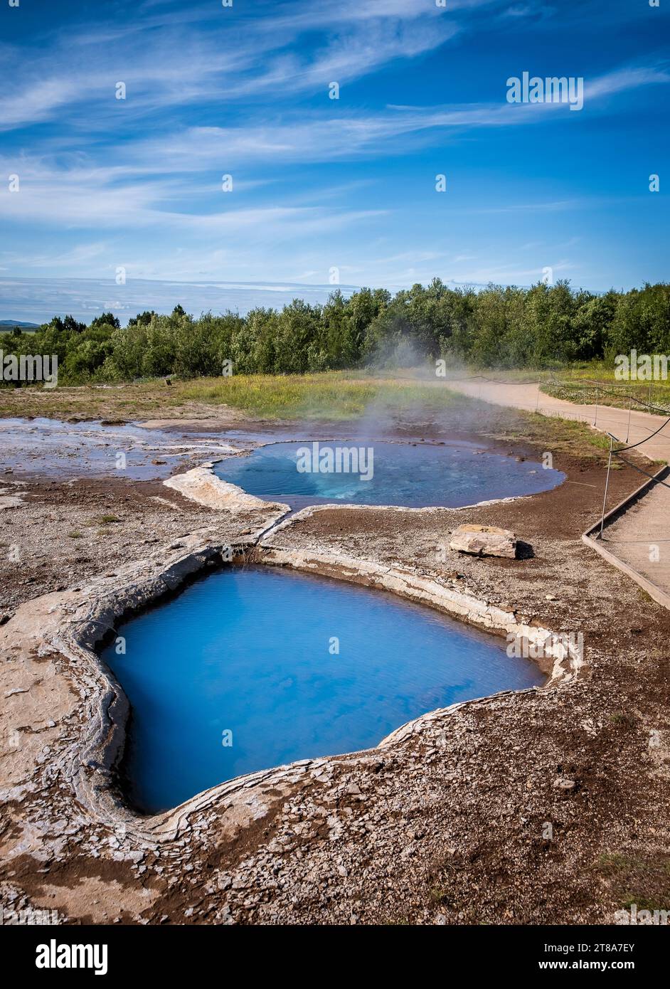 Strokkur is Iceland’s most visited active geyser. One of the three ...