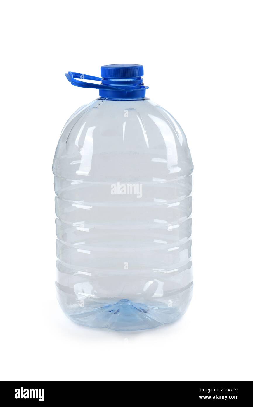 Big bottle transparent plastic, disposable container on white ...