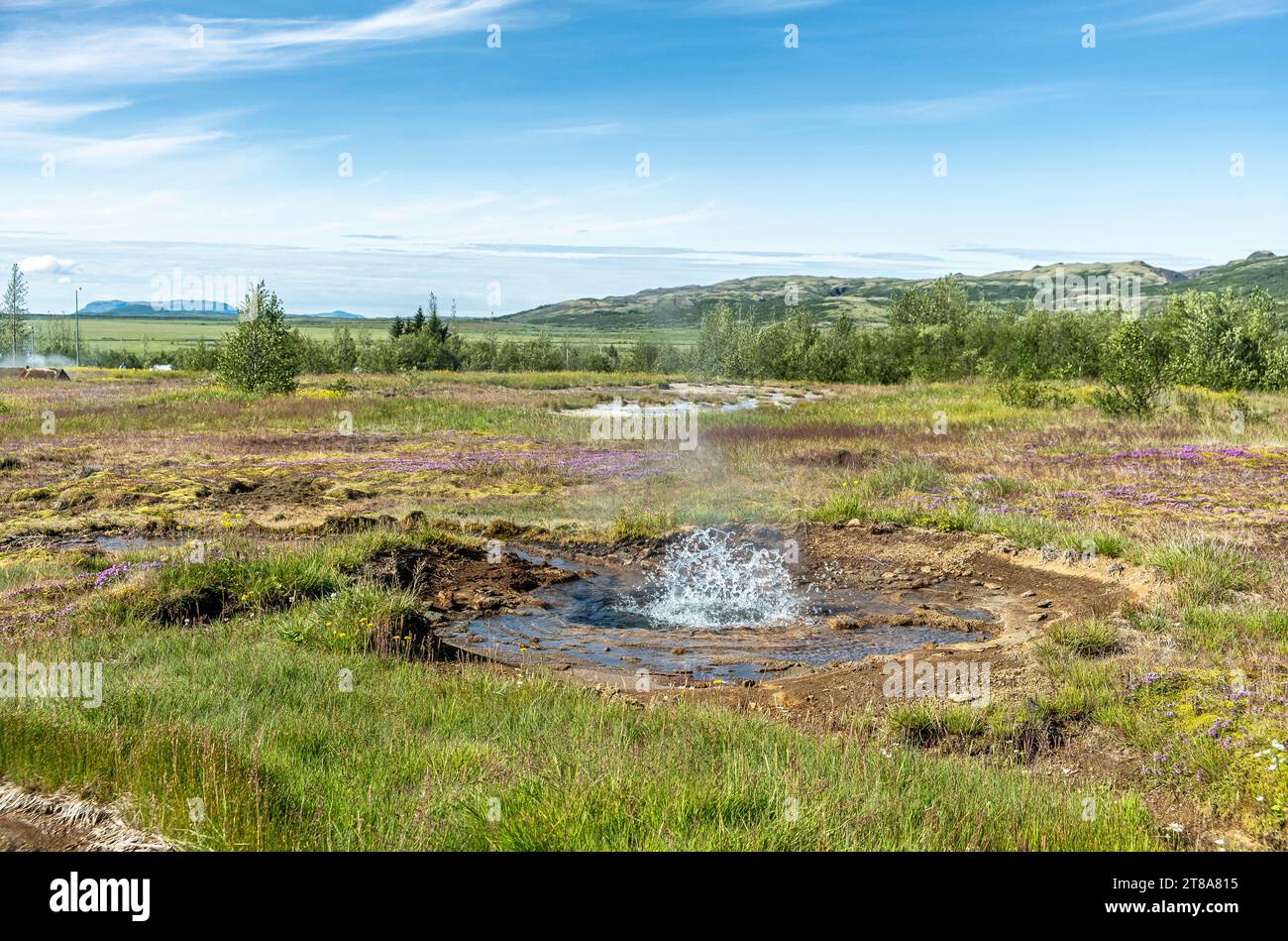 Strokkur is Iceland’s most visited active geyser. One of the three ...