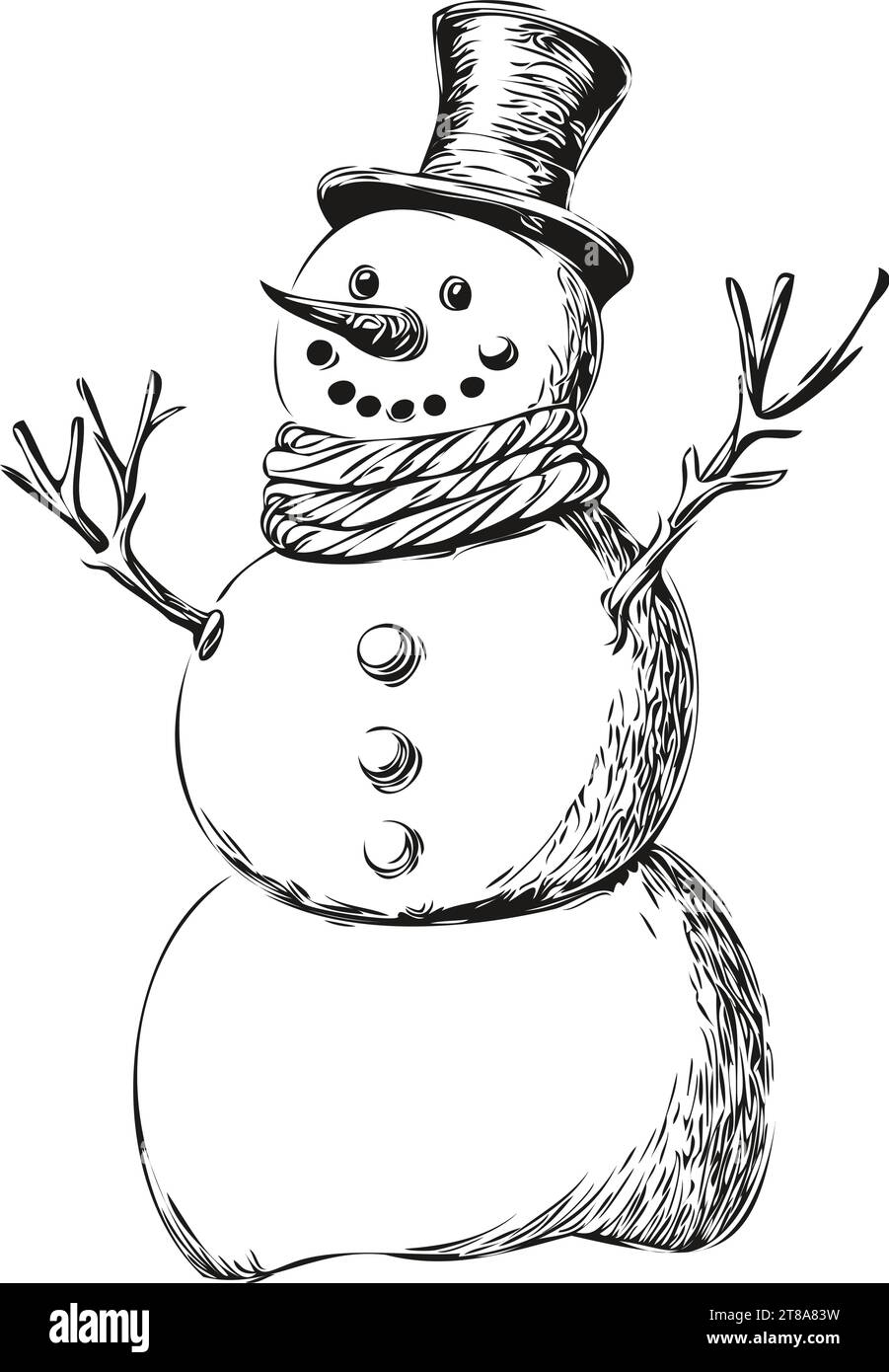 Snowman sketch Stock Vector Images - Alamy
